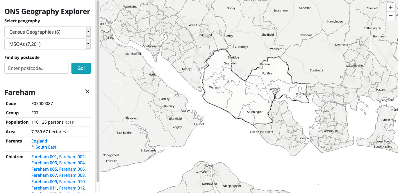 ONS Geography Explorer